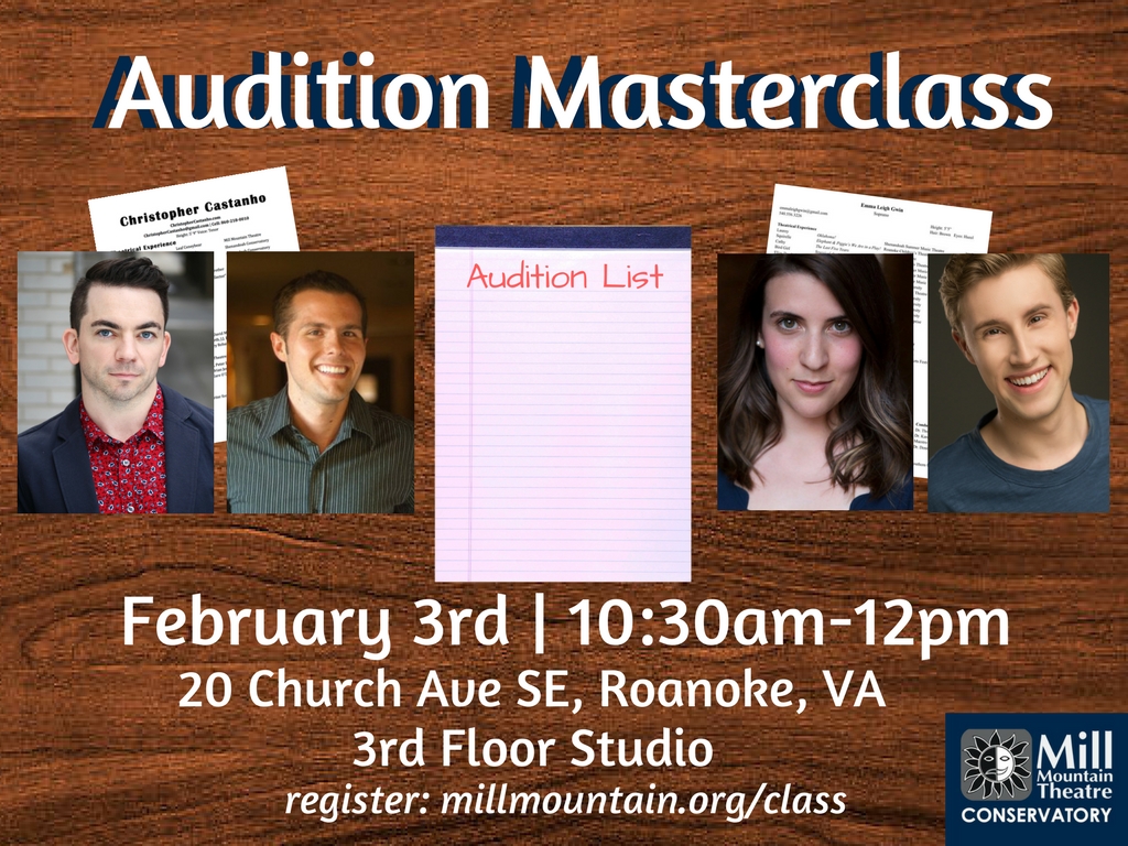 Audition Masterclass at MMT - Mill Mountain Theatre